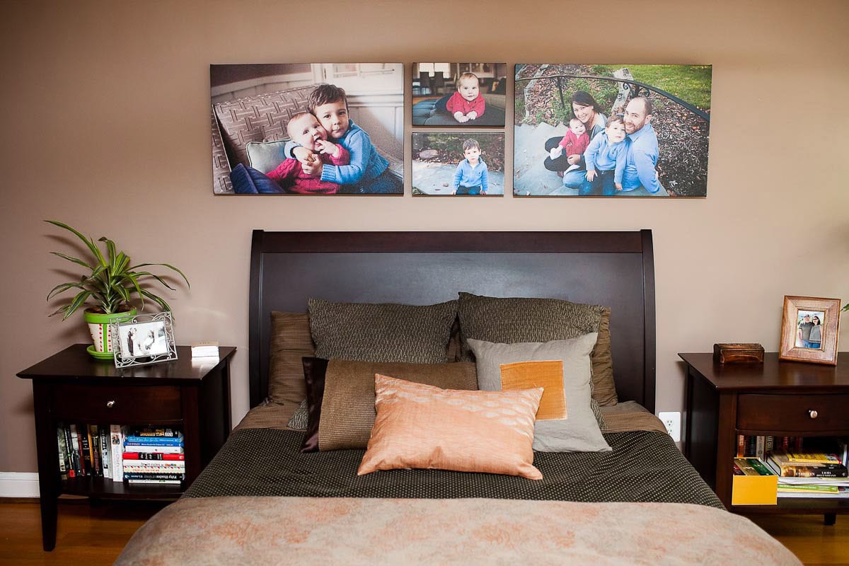 How to Display Family Photos in Bedroom | Julie Kubal Photography